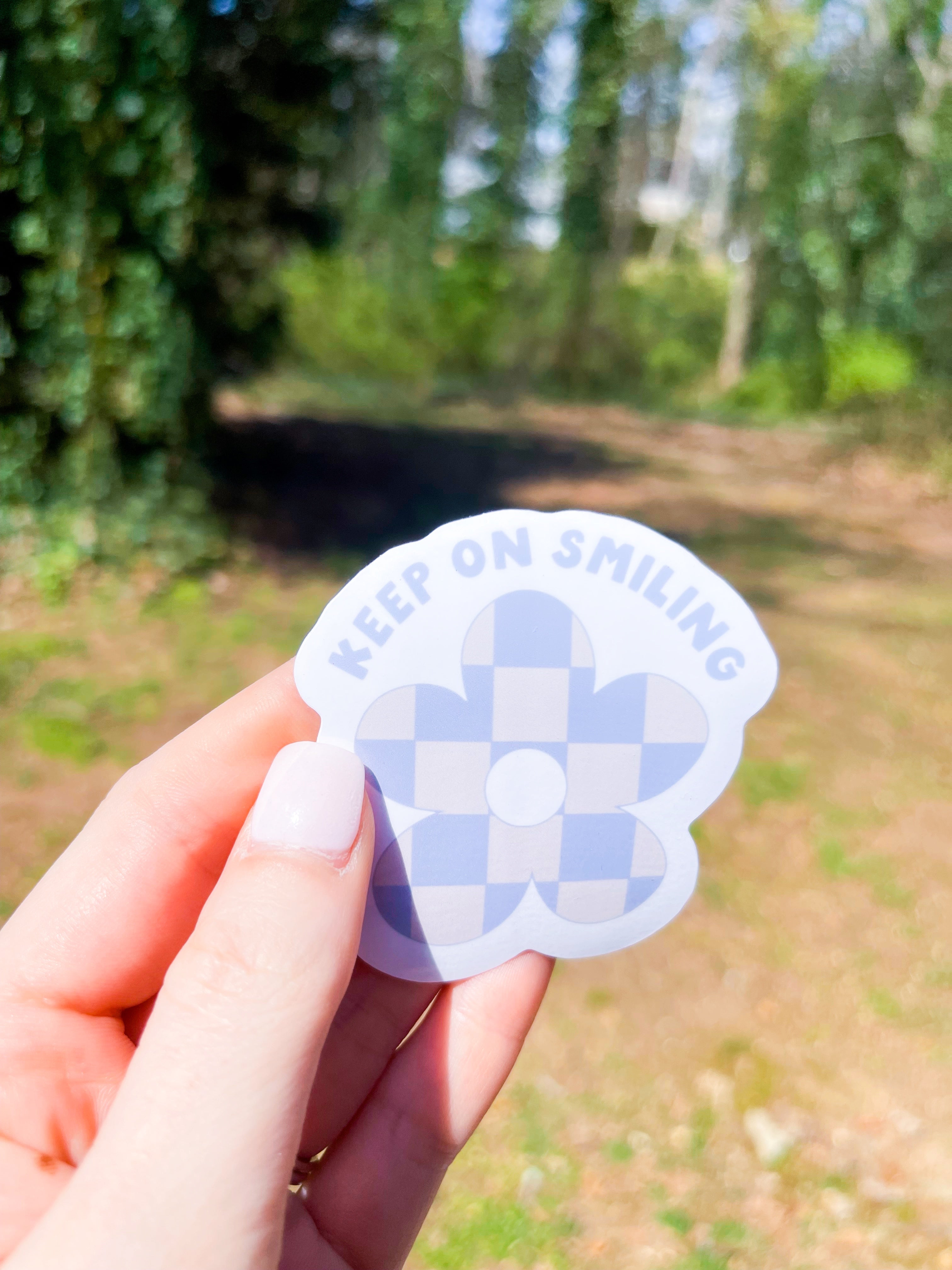 KEEP ON SMILING STICKER – Honey Todd